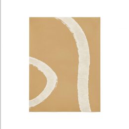 Kave Home - Emora Bild aus Papier braun 29,8 x 39,8 cm - Senfgelb