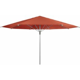 Sonnenschirm/ Großschirm Telestar ø 5,00 m, terracotta, ohne Volant, Bezug aus 100% Polyester, Gestell aus Aluminium, 25 kg - Doppler