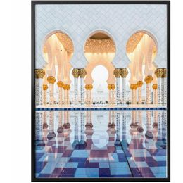 K&L WALL ART K&l Wall Art - Urlaub Poster Stadt Fotografie Moschee Abu Dhabi 30x40cm Wanddeko Wandposter