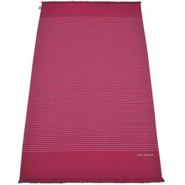Hamamtuch / Strandtuch / Badetuch Rom mit Fransen 100 x 180 cm, 100% Baumwolle, Farbe: Pink - Schiesser