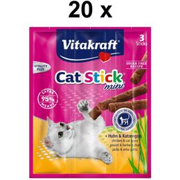 Vitakraft - Katzensnack Cat-Stick mini Huhn & Katzengras - 60 x 6g