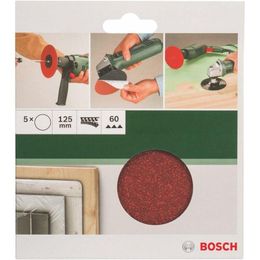 Bosch - Schleifblätter 5 Stück, ø 125 mm, Körnung 60 Winkelschleifer Bohrmaschine