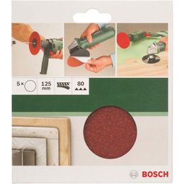 Schleifblätter 5 Stück, ø 125 mm, Körnung 80 Winkelschleifer Bohrmaschine - Bosch