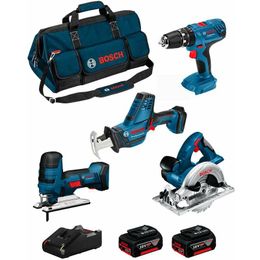 Bosch - Kit 18V BK404BAG (gsa 18 v-li c + gst 18 v-li s + gks 18 v-li + gsb 18V-21 + 2 x 5,0 Ah + GAL18V-40 + Tasche)