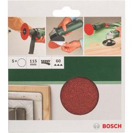 Bosch - Schleifblätter 5 Stück, ø 115 mm, Körnung 60 Winkelschleifer Bohrmaschine