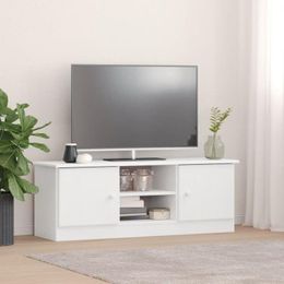 Bonnevie - Moderne TV-Möbel, TV-Lowboard TV-Schrank für das Wohnzimmer alta Weiß 112x35x41 cm Massivholz Kiefer -FV15722 - Weiß