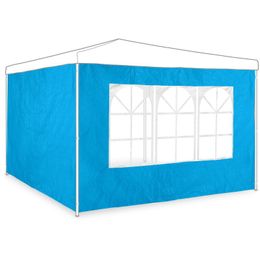Seitenteile für Pavillon, 2er Set, 2x3 m, Pavillonwand mit Fenster, wasserdicht, hellblau - Relaxdays