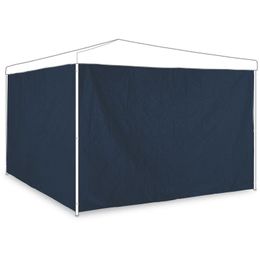 Relaxdays Seitenteile für Pavillon, 2er Set, 3x2 m, wasserdicht, ohne Fenster, Klettverschluss, Kunststoff, dunkelblau