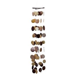 Relaxdays - Capiz Windspiel mit Muschel-Girlanden, Perlen, maritimes Holz Klangspiel für Garten, Balkon, 117 cm lang, bunt
