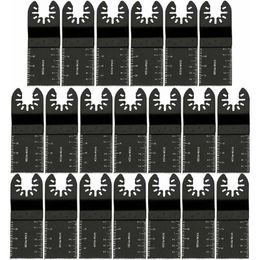 Oszillierende Sägeblätter für Metall/Holz, 25-teiliges Multitool-Sägeblatt-Zubehör 34-mm-Kit, Werkzeugzubehör aus Karbonstahl, für Fein – Schwarz