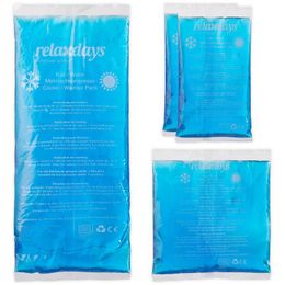 Kühlpads, 4er Set, 3 Größen, Kalt Warm Kompressen, Kühlpacks Gel, wiederverwendbare Gelkühlkompressen, blau - Relaxdays