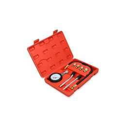 Kompressionstester KFZ Auto Kompressionsprüfer Set Verdichtungsmesser 0-20 bar oder 0-300 psi Verdichtungsmesser mit Rot Kasten NAIZY