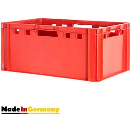 Kingpower - 1 Stück E3 Fleischkiste Rot Kiste Eurobox Lebensmittelecht Metzgerkiste Box Aufbewahrungsbox Kunststoff Wanne Plastik Stapelbar