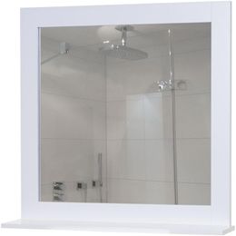 Wandspiegel HHG 451, Badezimmer Badspiegel Spiegel, Ablagefläche Landhaus 58x59x12cm weiß - white