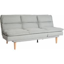 Schlafsofa HHG 368, Gästebett Schlafcouch Couch Sofa, Schlaffunktion Liegefläche 180x110cm Stoff/Textil mint-grau - grey