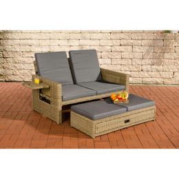 CLP Polyrattan Sofa Ancona 5mm natura eisengrau