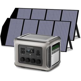 Tragbarer Kraftwerk Solargenerator 2016 Wh LiFePO4 mit 2 Stück 140W Solarpanel für Wohnmobil, Heim Backup, Notfall,Outdoor Camping Allpowers R2500