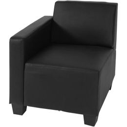 HHG Modular Seitenteil links, Sessel mit Armlehne Moncalieri, Kunstleder schwarz - black