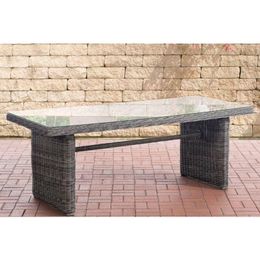 CLP Polyrattan Tisch Fontana xl 200 x 90 cm grau-meliert