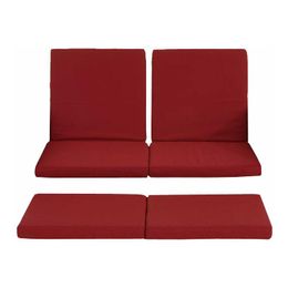 CLP - 3er Kissenbezüge Set Sofa Ancona rubinrot