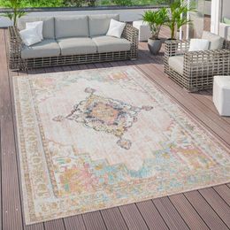 Paco Home - Outdoor Teppich Terrasse Balkon Vintage Küchenteppich Orientalisches Muster Bunt 240x340 cm