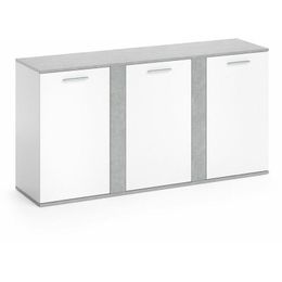 VICCO - Sideboard Novelli Beton/Weiß mit 3 Türen