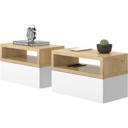 VICCO - Nachttisch Urbano, Goldkraft Eiche, 45 x 28 cm 2er Set