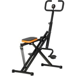 Heimtrainer für Squats, Kniebeugen, höhenverstellbar, klappbar, Stahl, schwarz+gelb, 90B x 63T x 124-136Hcm - Schwarz+Gelb - HOMCOM