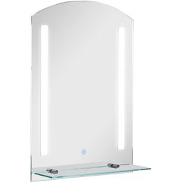 Badspiegel mit Ablage led Lichtspiegel Badezimmerspiegel Wandspiegel 15W (Modell4) Wasserdicht 50 x 15,5 x 70 cm - Silber - HOMCOM