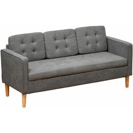 HOMCOM - 3 Sitzer Sofa, Couch mit Stauraum, Holzbeine, Gepolsterter Polstersofa, Doppelsofa mit Samtoptik für Wohnzimmer, Schlafzimmer, 166,5B x 62T