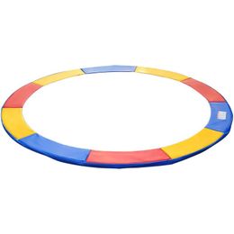 HOMCOM - Trampolin Randabdeckung Sicherheitsnetz Wetterplane Leiter 8ft 10ft 12ft 15ft (Randabdeckung: ø 244cm-Bunt) - Mehrfarbig