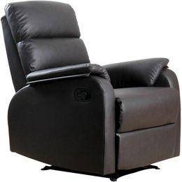 HOMCOM - Relaxsessel Fernsehsessel Couch-Sessel Liegesessel Winkelschreibtisch mit CPU-Ständer verstellbar ergonomisch Kunstleder Stahl Braun 75 x 92
