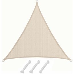 AMANKA - uv Sonnensegel 3x3x3 hdpe Dreieck Sonnenschutz Überdachung Balkon Garten Beige - beige