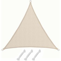 AMANKA UV Sonnensegel 3x3x3 HDPE Dreieck Sonnenschutz Überdachung Balkon Garten Beige - beige