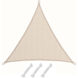 AMANKA Uv Sonnensegel 6x6x6 hdpe Dreieck Sonnenschutz Überdachung Balkon Garten Beige - beige