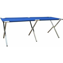 Eyepower Mobile Sales Table 205x67x70cm Folding Sales Stand Trade Fair Table Blue - blau