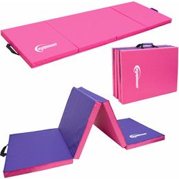 Eyepower 180x60 Klappbare Gymnastikmatte - 5cm dicke Turnmatte Kinder - Weichbodenmatte - pink