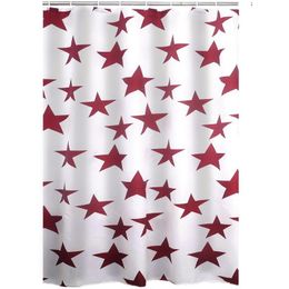 Ridder Duschvorhang Textil Star rot 180x200 cm - rot