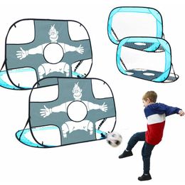 LittleTom - 2er Set: Fussballtor mit Torwand für Kinder - 125x80 Pop-Up Fußballtor Faltbar - schwarz