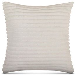 Bestlivings Dekokissen 50x50cm ( Creme ) Cord Optik - Kuschelig weicher Bezug mit Reißverschluss - Kissen - Öko Tex - Sofakissen, Dekokissen - Creme