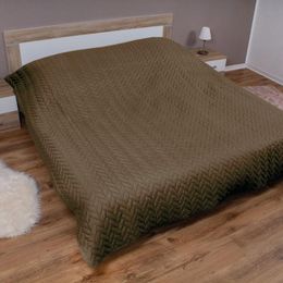 Bestlivings Tagesdecke xl (140x210cm) mit wattierter Zwischenlage (Braun) Bettüberwurf - ÖKO-Tex 100, Sommerdecke gesteppt - Steppdecke, Wendedecke - Braun