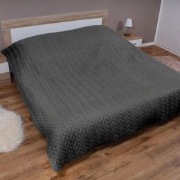 Bestlivings - Tagesdecke xl (140x210 cm) mit wattierter Zwischenlage (Anthrazit) Bettüberwurf - ÖKO-Tex 100, Sommerdecke gesteppt - Steppdecke,