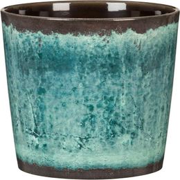 Tradition, Blumentopf aus Keramik, Farbe: Ocean Glaze, 20,9 cm Durchmesser, 18,2 cm hoch, 2,4 l Vol. - Ocean Glaze - Scheurich