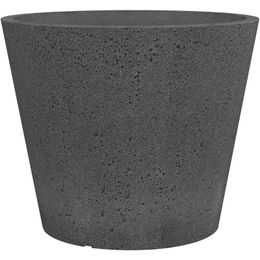 Scheurich - C-Cone 49, Pflanzgefäß/Blumentopf/Pflanzkübel, rund, Farbe: Stony Black, hergestellt mit recyceltem Kunststoff, 10 Jahre Garantie, für