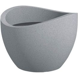 Scheurich - Wave Globe 50, Pflanzgefäß/Blumentopf/Pflanzkübel, rund, Farbe: Stony Grey, hergestellt mit recyceltem Kunststoff, 10 Jahre Garantie, für