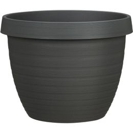 Scheurich Country Star 48, Pflanzgefäß/Blumentopf/Pflanzkübel, rund, Farbe: Metallic Grey, hergestellt aus 100 % recyceltem Kunststoff, 3 Jahre Garantie, für