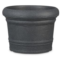 Scheurich Formia 30, Pflanzgefäß/Blumentopf/Pflanzkübel, rund, Farbe: Schwarz-Granit, hergestellt mit recyceltem Kunststoff, 10 Jahre Garantie, für den
