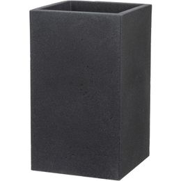 Scheurich C-Cube High 48, Hochgefäß/Blumentopf/Pflanzkübel, quadratisch, Farbe: Stony Black, hergestellt mit recyceltem Kunststoff, 10 Jahre Garantie, für den