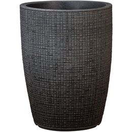 Scheurich - Barceo High 54, Hochgefäß/Blumentopf/Pflanzenkübel, rund, Farbe: Stony Black, hergestellt mit recyceltem Kunststoff, 10 Jahre Garantie,