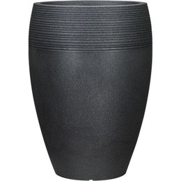 Scheurich - Lineo High 54, Hochgefäß/Blumentopf/Pflanzkübel, rund, Farbe: Schwarz-Granit, hergestellt mit recyceltem Kunststoff, 10 Jahre Garantie,